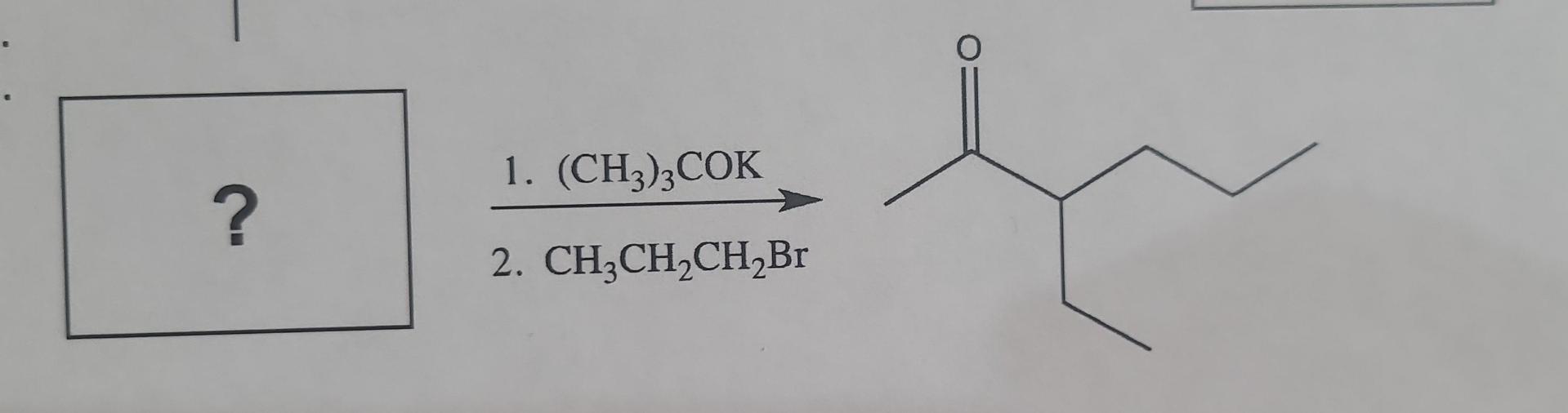 Solved 1. (CH3)3COK 2. CH3CH2CH2Br | Chegg.com