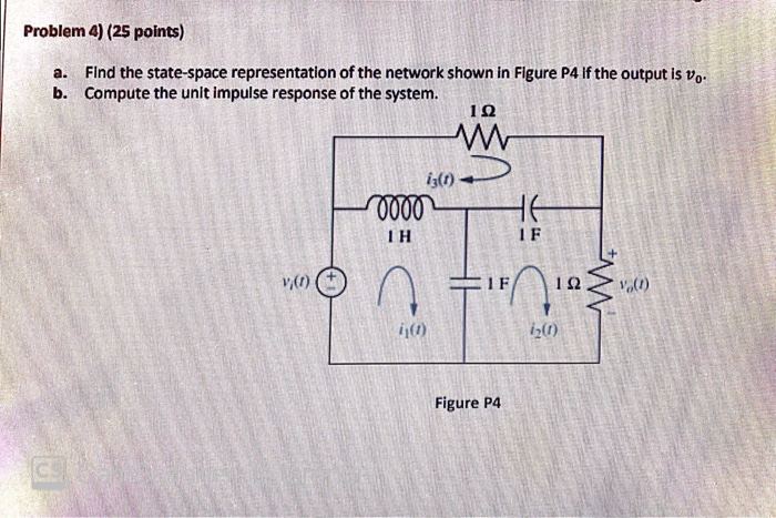 Solved Problem 4) (25 points) a. Find the state-space | Chegg.com