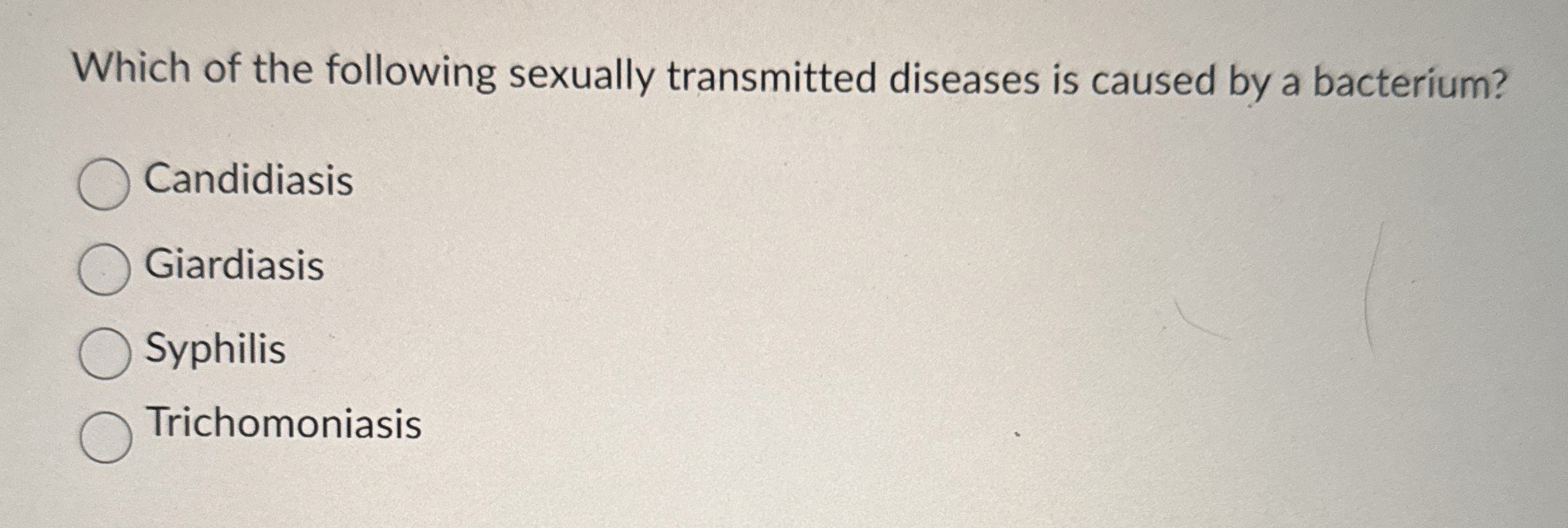 Solved Which of the following sexually transmitted diseases | Chegg.com