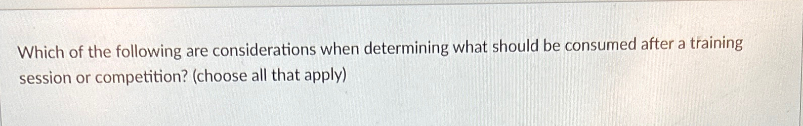 Solved Which of the following are considerations when | Chegg.com