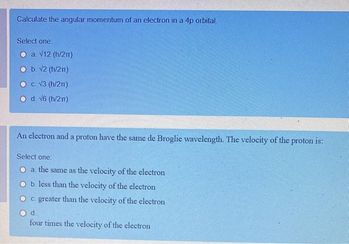 Solved Calculate the angular momentum of an electron in a 4p | Chegg.com
