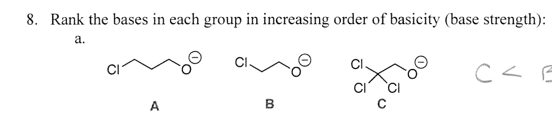 Solved Rank the bases in each group in increasing order of | Chegg.com