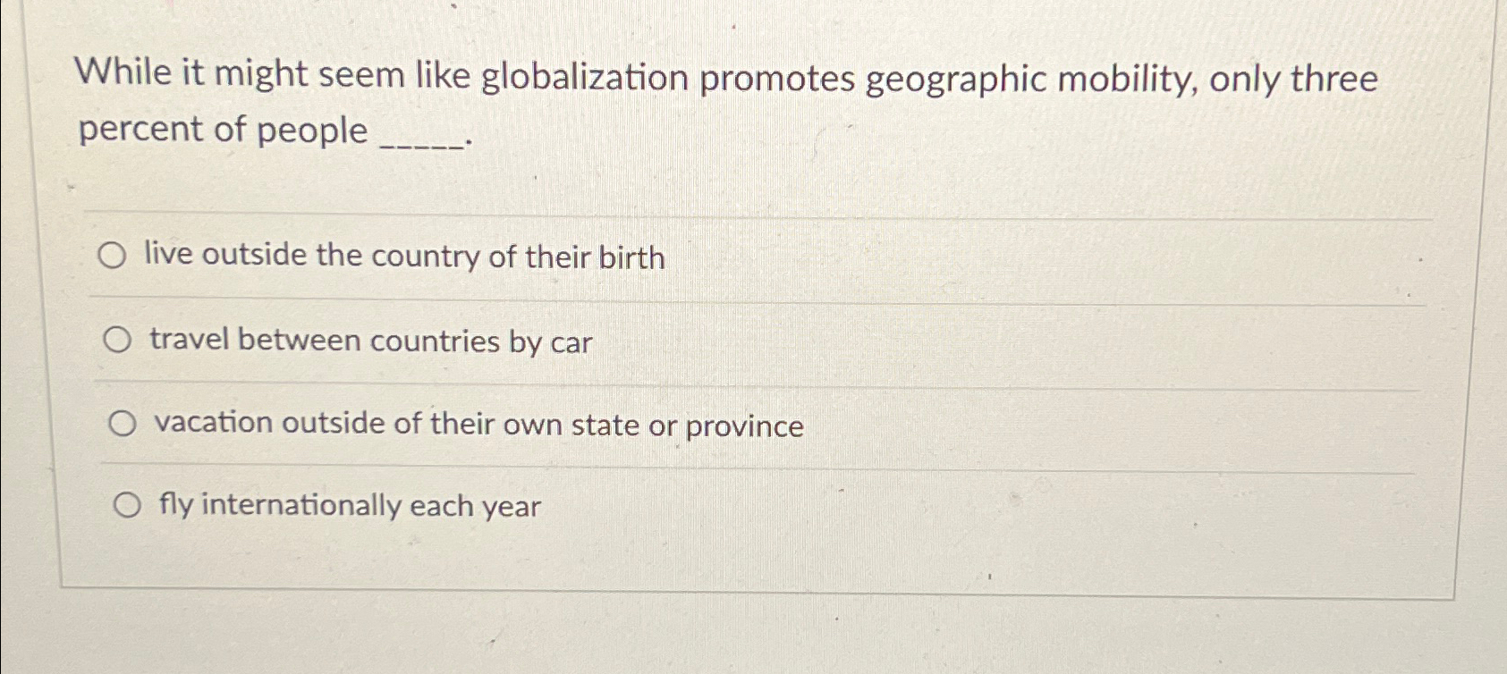 Solved While it might seem like globalization promotes | Chegg.com