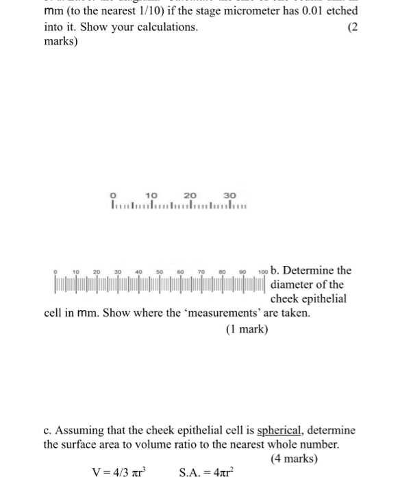 Solved Calculate the size of one ocular unit in mm (to the | Chegg.com