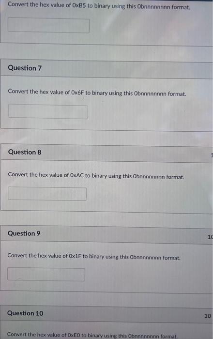 Solved Convert the binary value of 0 b00100000 to hex using | Chegg.com Solved Convert the binary value of 0 b00100000 to hex using | Chegg.com