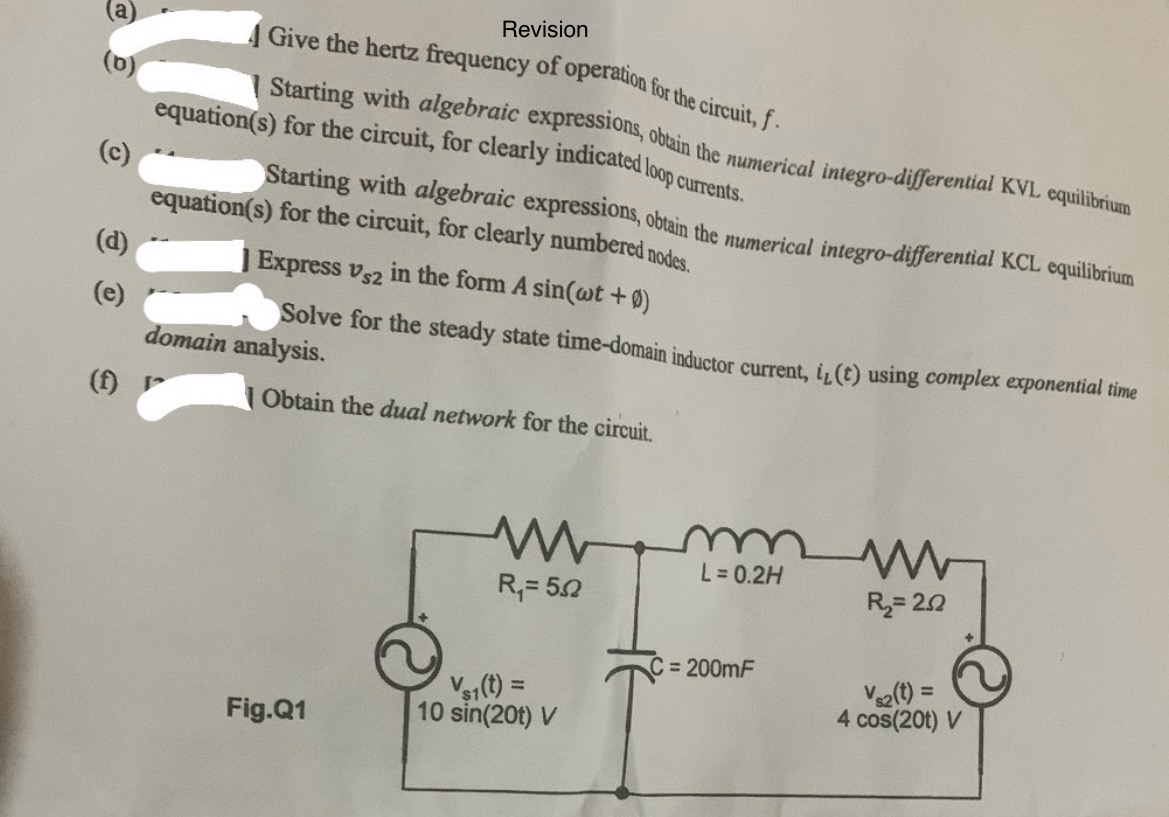 Solved Revision: With Fig. Q1,(a) ﻿Give the hertz frequency | Chegg.com