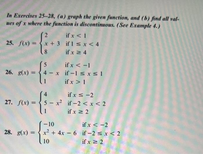 Solved In Exercises 25-28, (a) graph the given function, and | Chegg.com