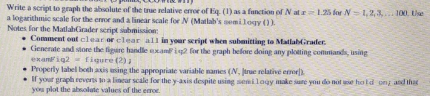 Solved Write a script to graph the absolute of the true | Chegg.com