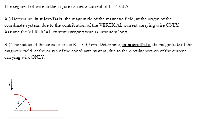 Solved The segment of wire in the Figure carries a current | Chegg.com