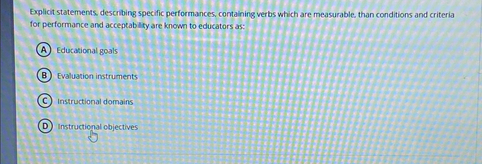 Solved Explicit statements, describing specific | Chegg.com