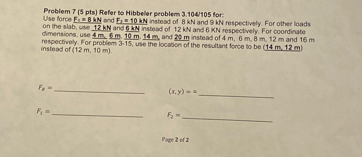 Solved Problem 7 (5 ﻿pts) ﻿Refer to Hibbeler problem | Chegg.com