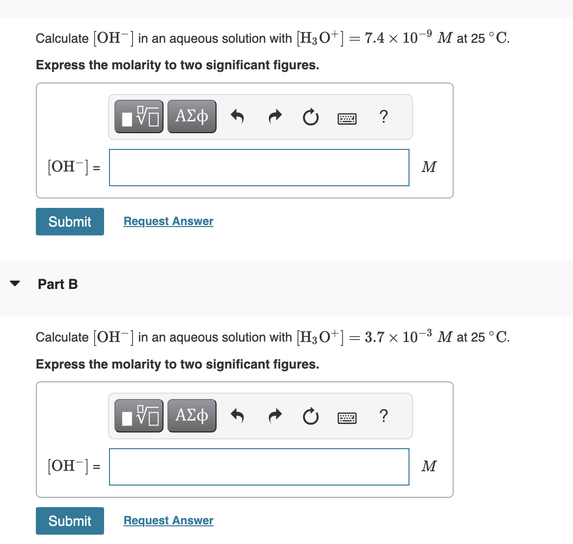 Solved Calculate OH-in an aqueous solution with | Chegg.com