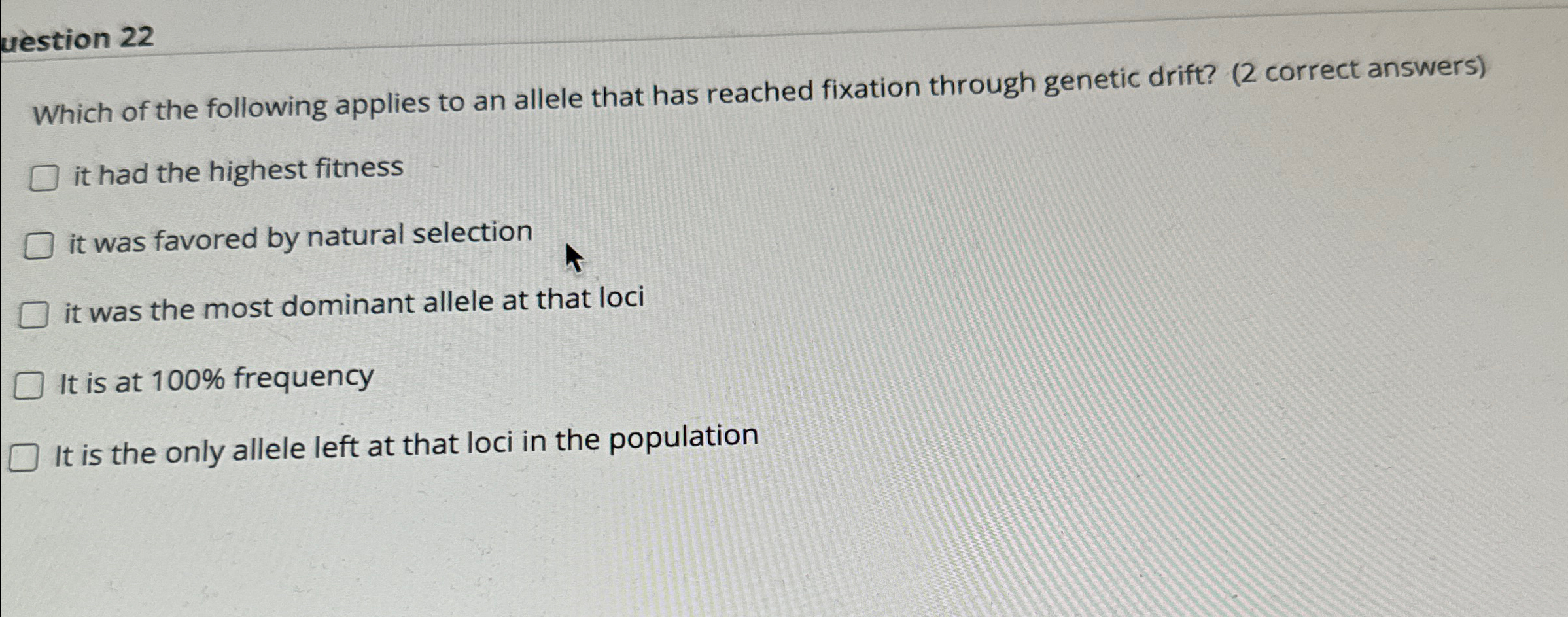 Solved uestion 22Which of the following applies to an allele | Chegg.com