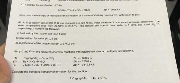 Solved Dandroy the volume remains constant, n o n 47. | Chegg.com