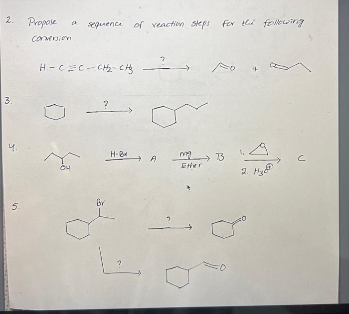 Solved Propose a sequence of reaction steps for the | Chegg.com