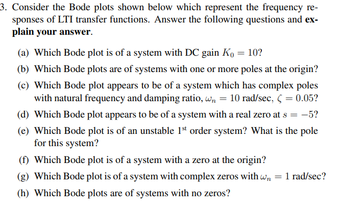 Solved Consider the Bode plots shown below which represent | Chegg.com
