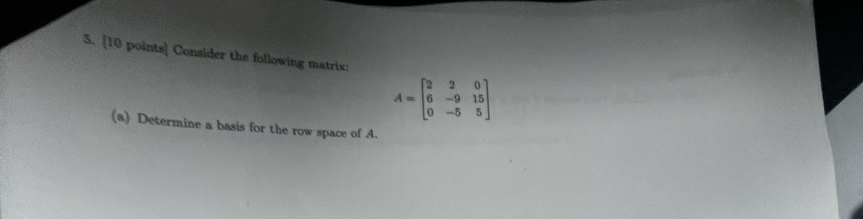 Solved 110 ﻿phints) ﻿Consider the fallowing | Chegg.com