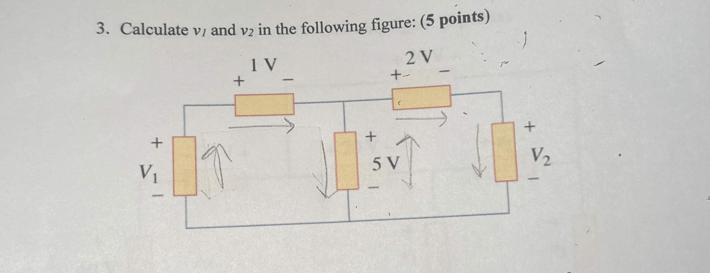 Calculate v1 ﻿and v2 ﻿in the following figure: ( 5 | Chegg.com