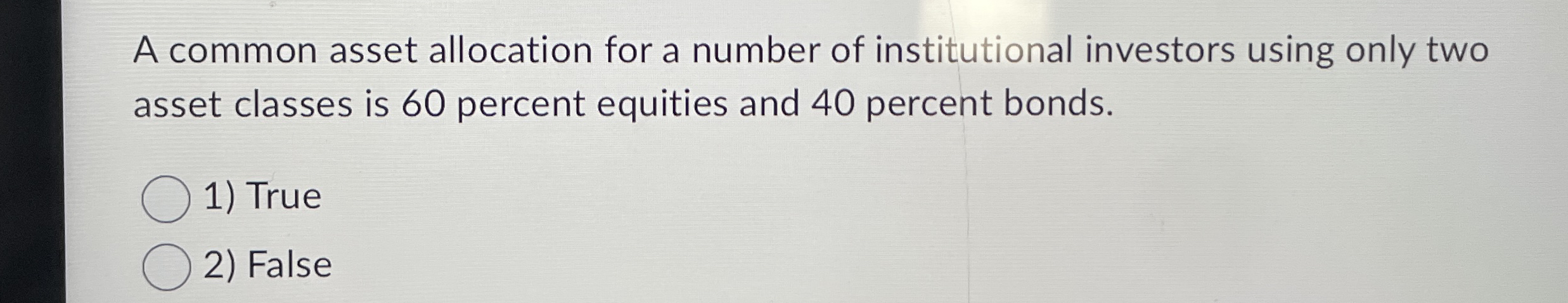 Solved A common asset allocation for a number of | Chegg.com