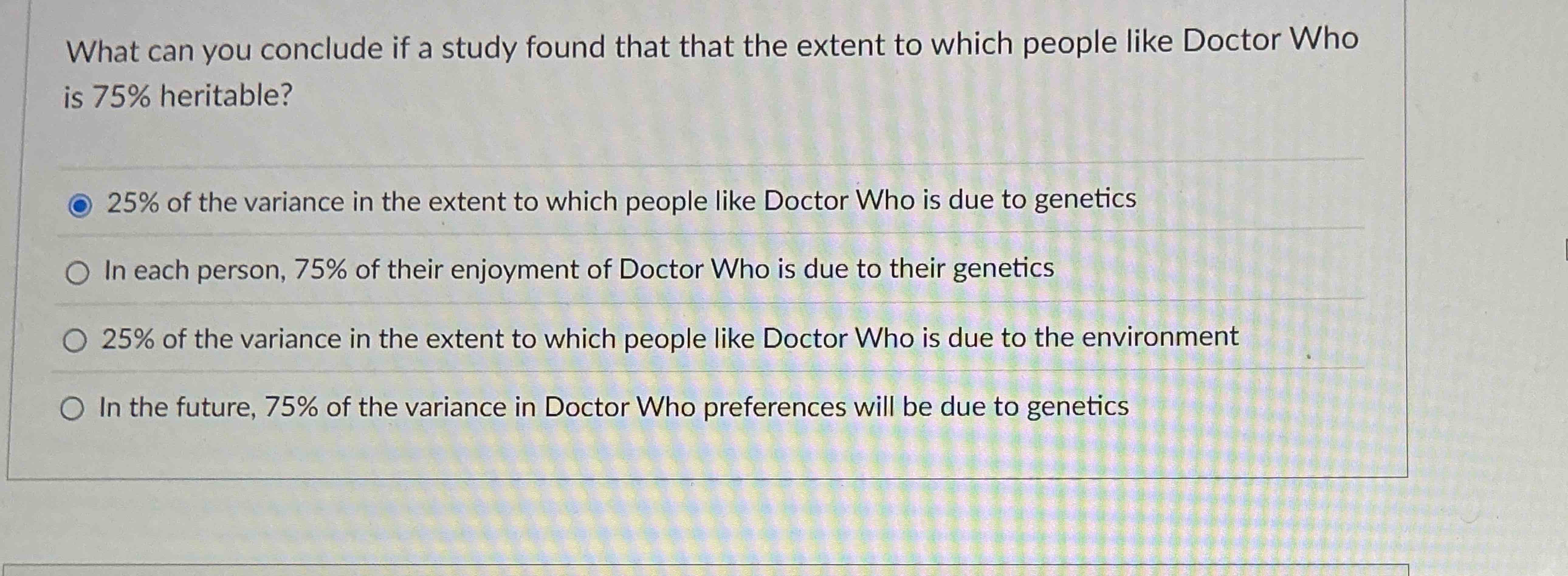 Solved What can you conclude if a study found that that the | Chegg.com
