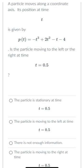 Solved A particle moves along a coordinate axis. Its | Chegg.com