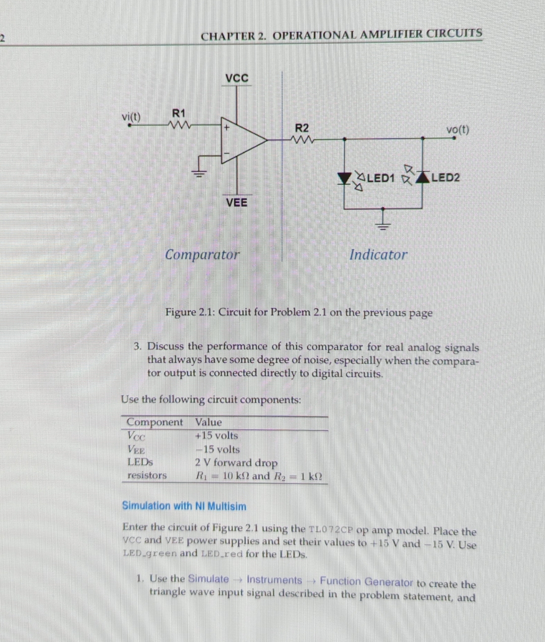 Solved Chapter 2Operational Amplifier Circuits2.1 | Chegg.com