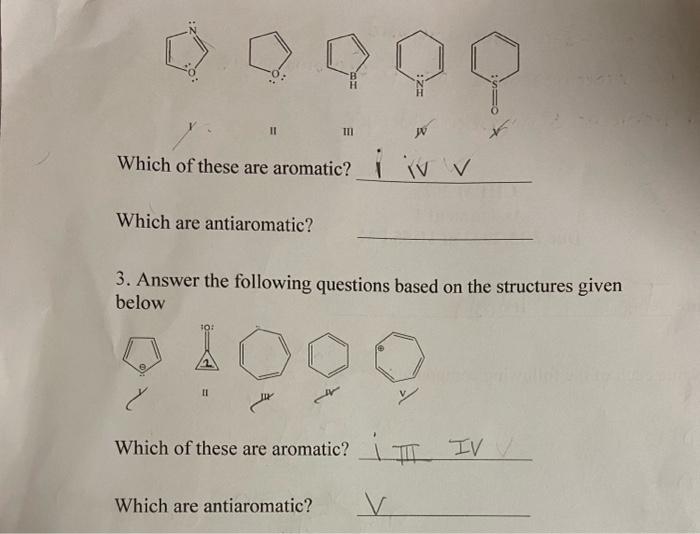 Solved Which of these are aromatic? i iv V Which are | Chegg.com