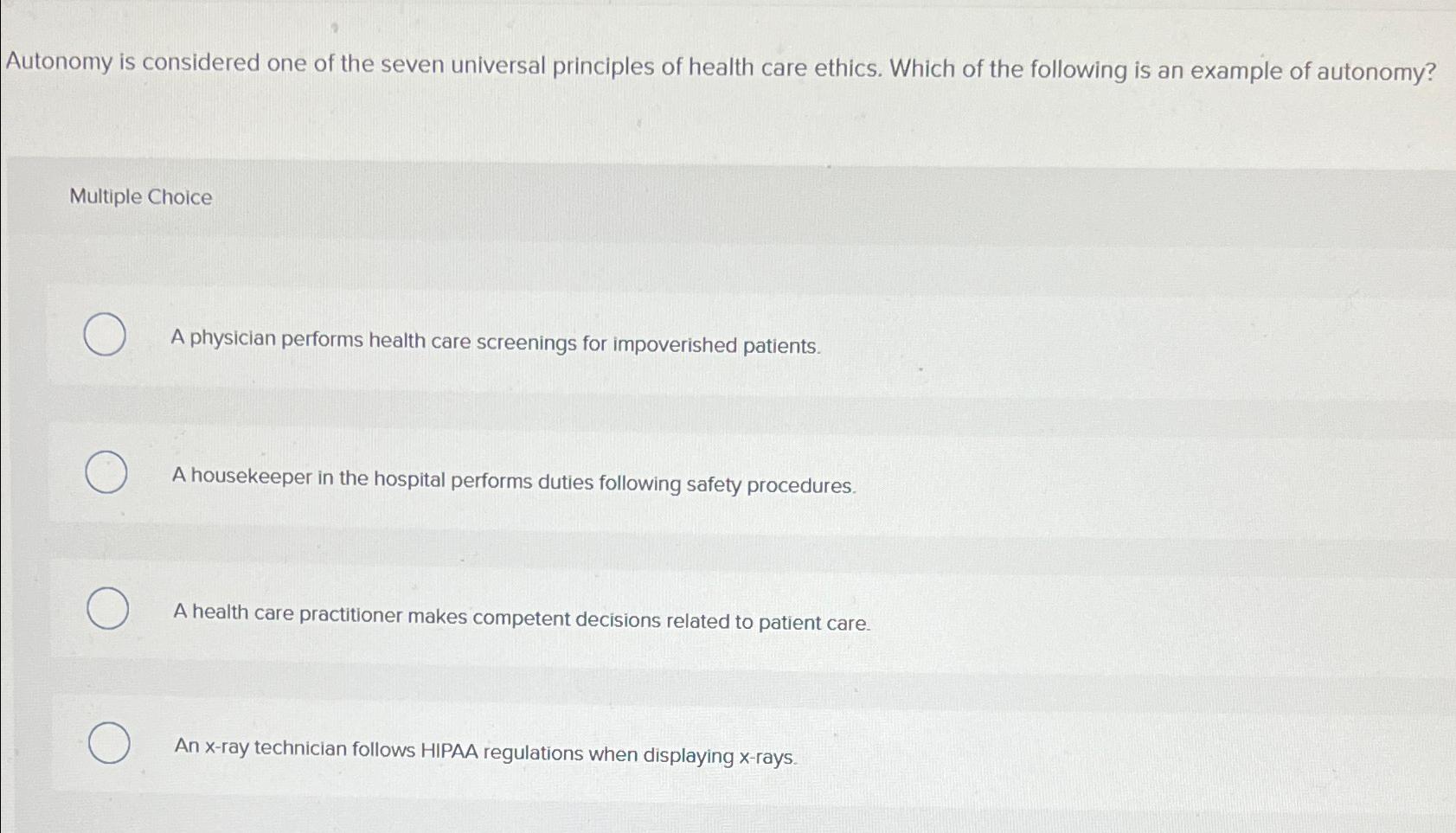 Solved Autonomy is considered one of the seven universal | Chegg.com