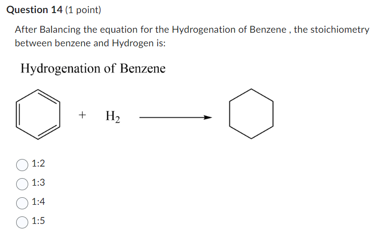 Solved After Balancing the equation for the Hydrogenation of | Chegg.com
