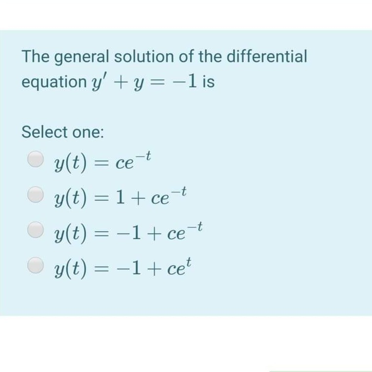 Solved The general solution of the differential equation y' | Chegg.com