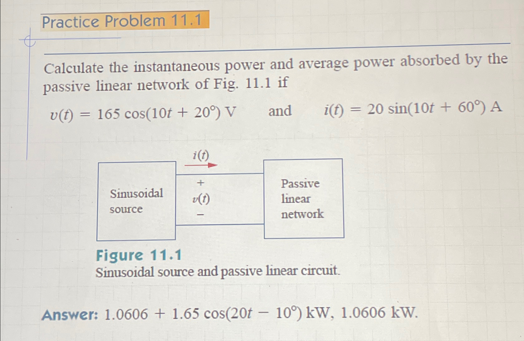 Solved Practice Problem 11.1Calculate the instantaneous | Chegg.com