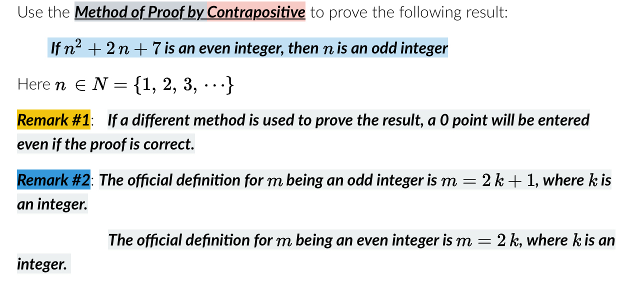 Solved Use the Method of Proof by Contrapositive to prove | Chegg.com