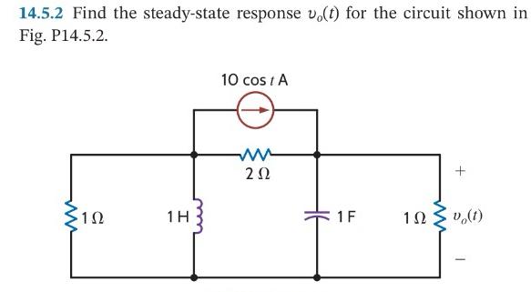 Solved 14.5.2 ﻿Find the steady-state response vo(t) ﻿for the | Chegg.com