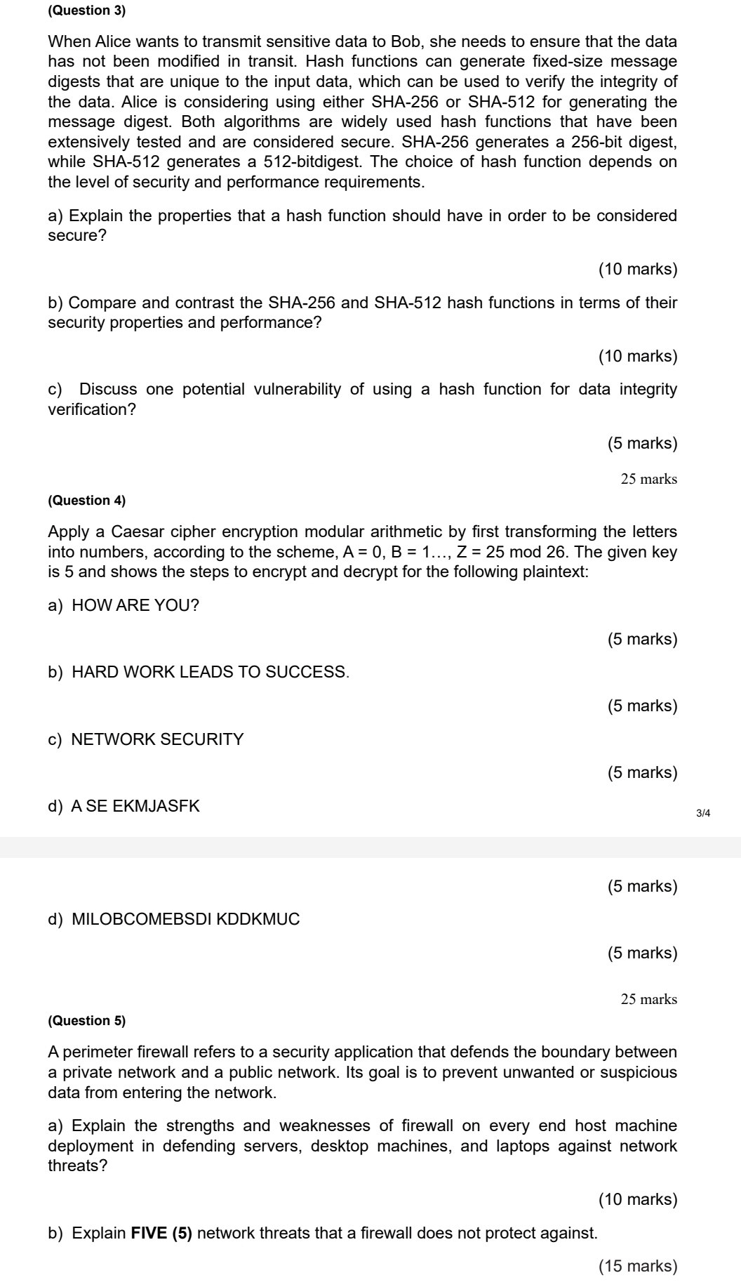 Solved (Question 3)When Alice wants to transmit sensitive | Chegg.com