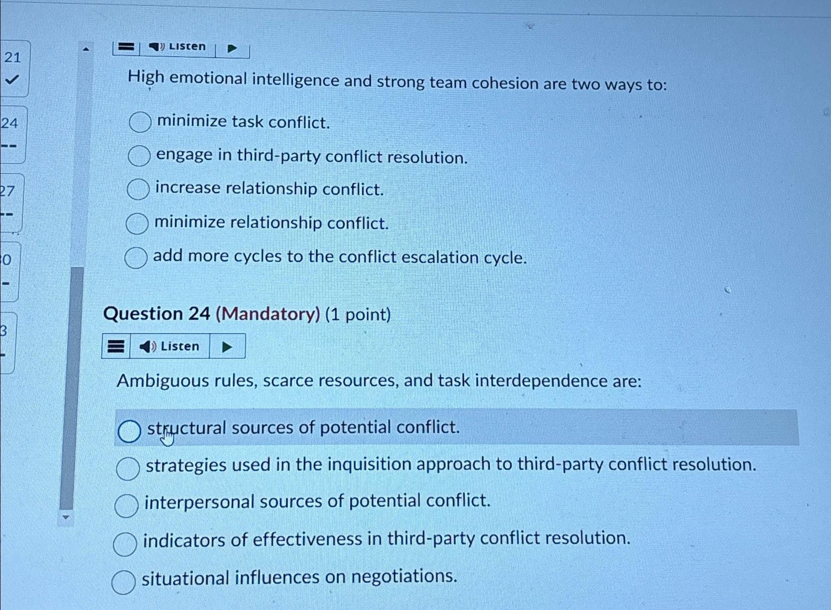 Solved High emotional intelligence and strong team cohesion | Chegg.com