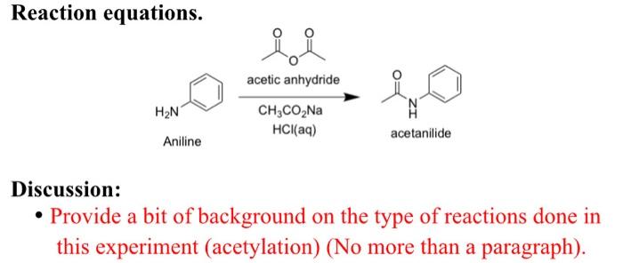 Solved Reaction equations. Doe acetic anhydride CH3CO Na | Chegg.com