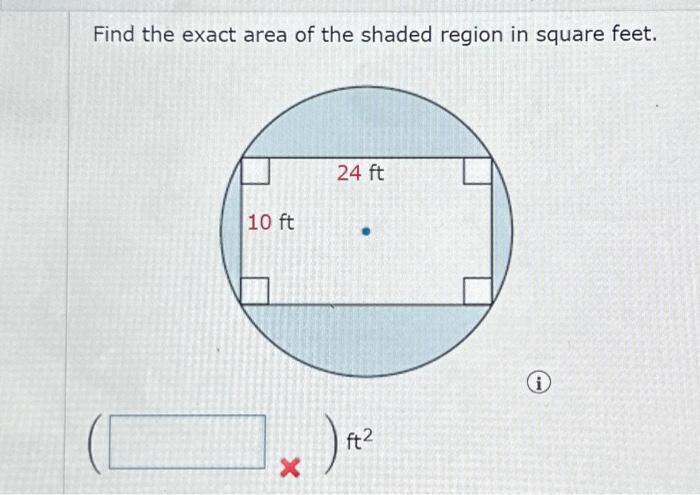 Solved Find the exact area of the shaded region in square | Chegg.com