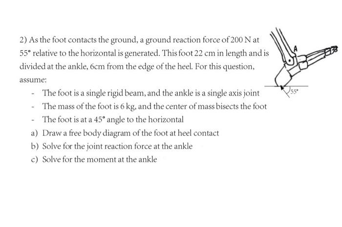 Solved 2) As the foot contacts the ground, a ground reaction | Chegg.com