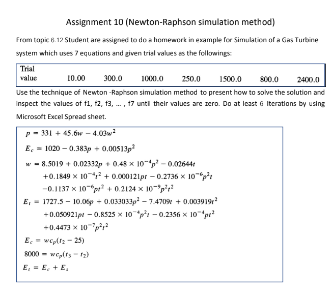 Solved Assignment 10 (Newton-Raphson simulation method)From | Chegg.com