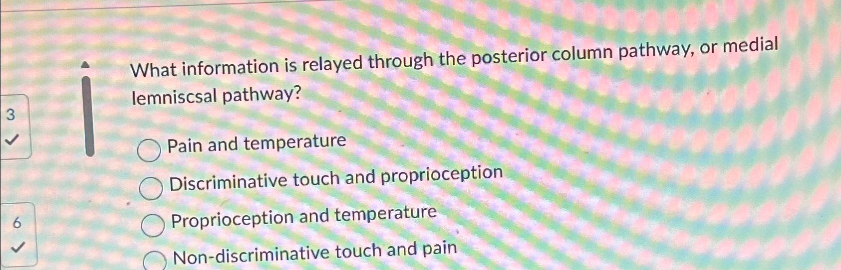 What information is relayed through the posterior | Chegg.com