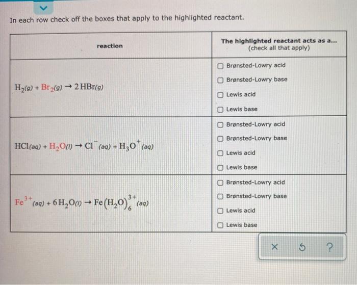 Solved In each row check off the boxes that apply to the | Chegg.com