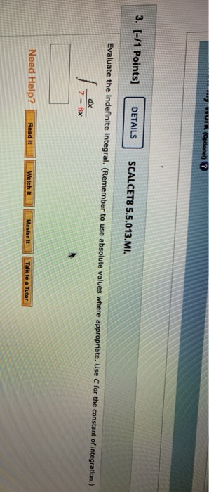 Solved UI (Optionen? 3. (-/1 Points) DETAILS SCALCET8 | Chegg.com