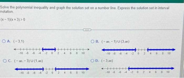 Solved Solve the polynomial inequality and graph the | Chegg.com