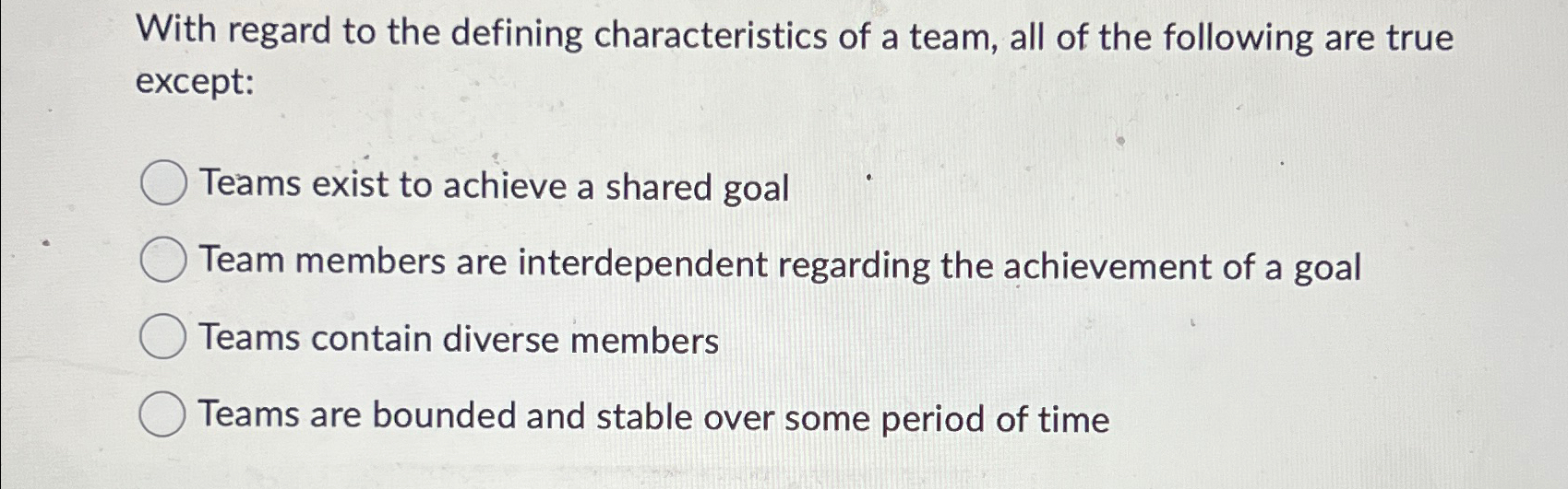 Solved With regard to the defining characteristics of a | Chegg.com