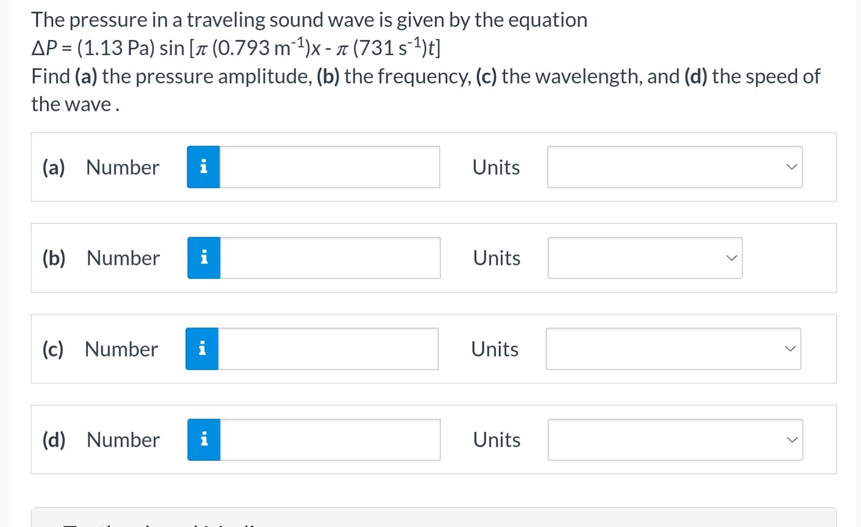 Solved The pressure in a traveling sound wave is given by | Chegg.com