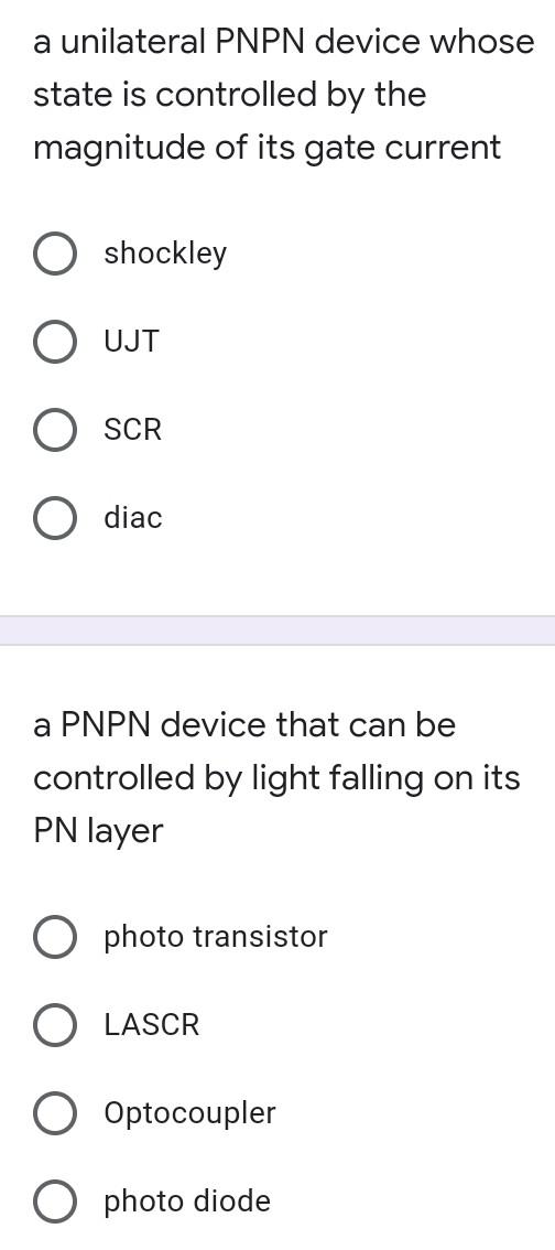 Solved This PNPN device essentially has the same | Chegg.com