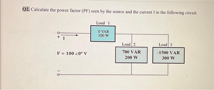 Q2. Calculate the power factor (PF) seen by the | Chegg.com