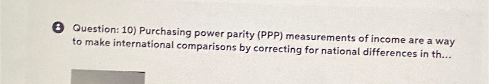 Solved (2) ﻿Question: 10) ﻿Purchasing power parity (PPP) | Chegg.com