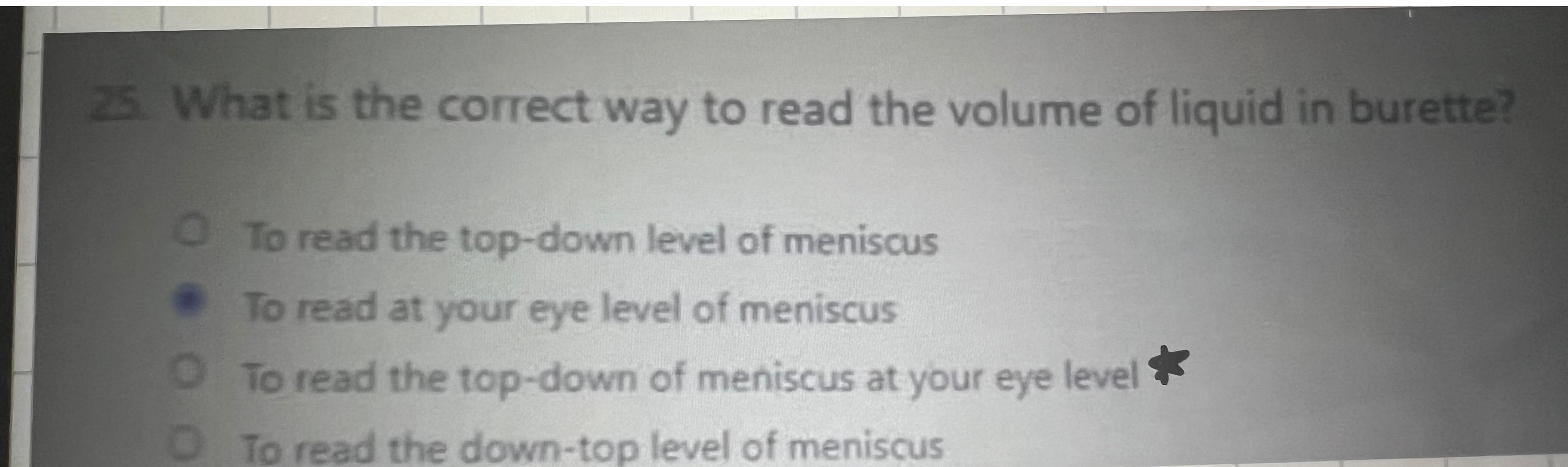 Solved What is the correct way to read the volume of liquid | Chegg.com