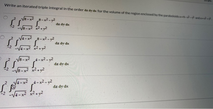 Solved Write an iterated triple integral in the order du dy | Chegg.com